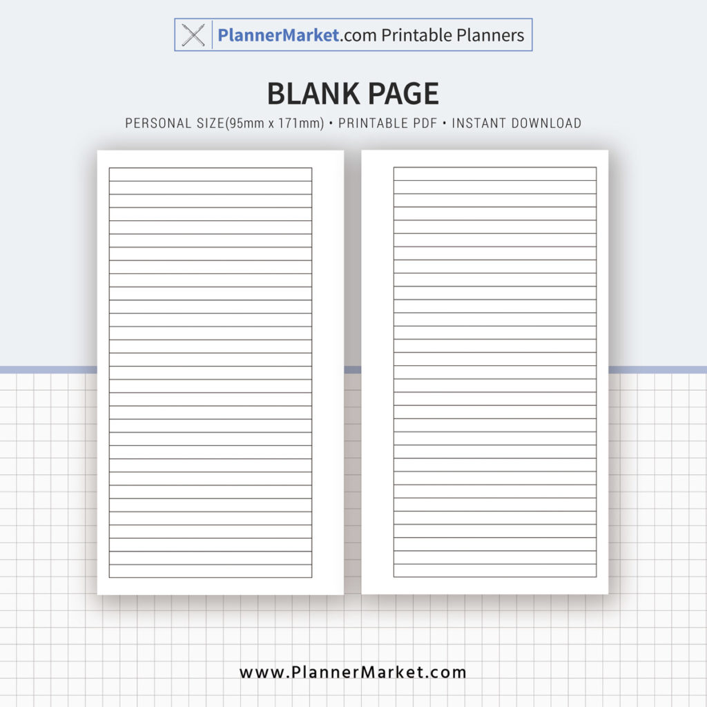 Blank Pages, Dots, Lines, Grid, Personal Size Inserts, Planner Binder ...