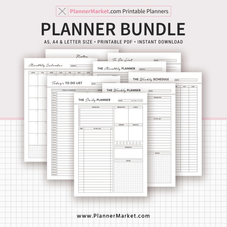 PlannerMarket.com – Best Selling Printable Templates For Everyone