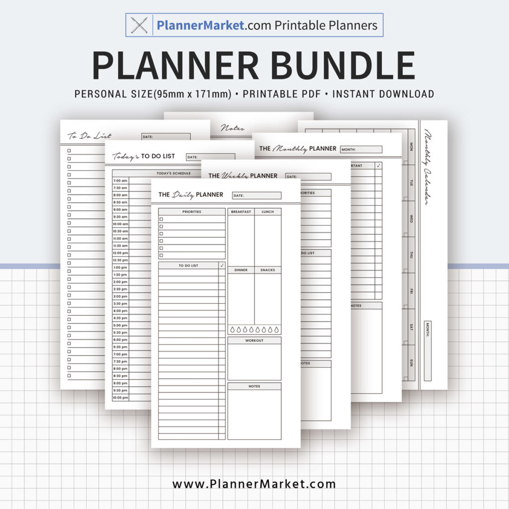 Planner Bundle, Daily, Weekly, Monthly, To Do, Notes, Planner Inserts ...