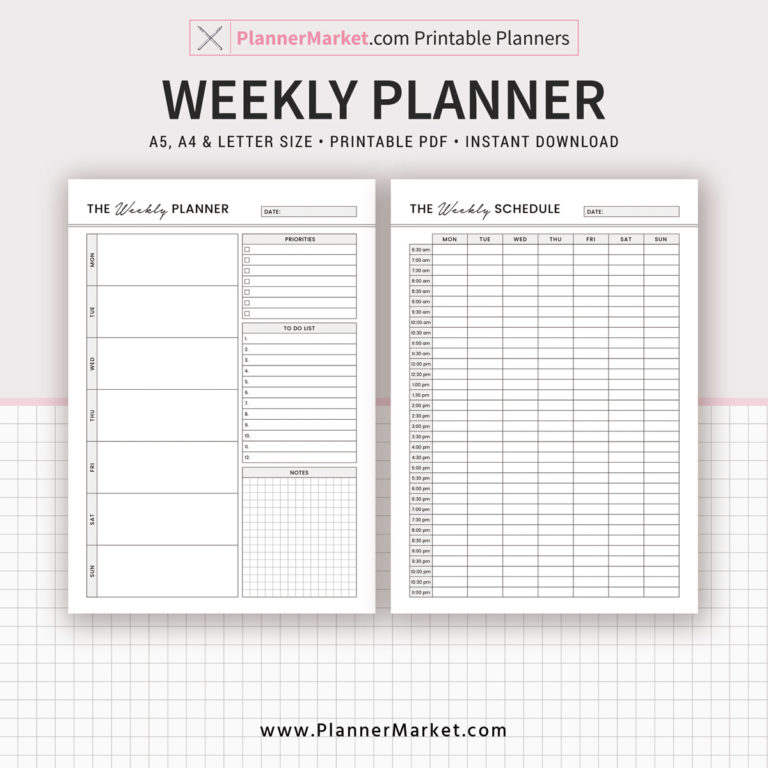 PlannerMarket.com – Best Selling Printable Templates For Everyone