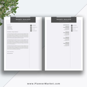Clean Resume Template for MS Word, Cover Letter, Editable CV Template ...