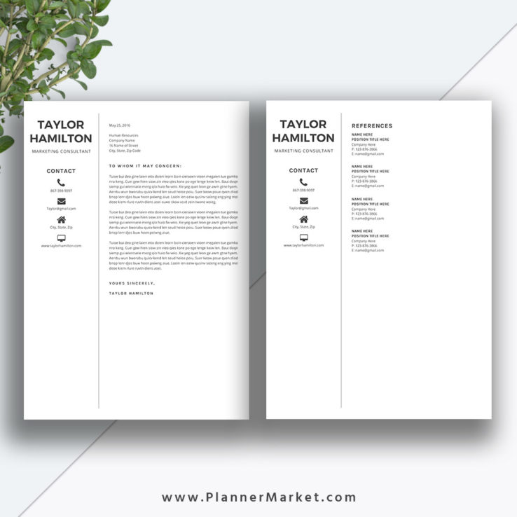 Professional CV Template for MS Word, Cover Letter, Creative Resume ...
