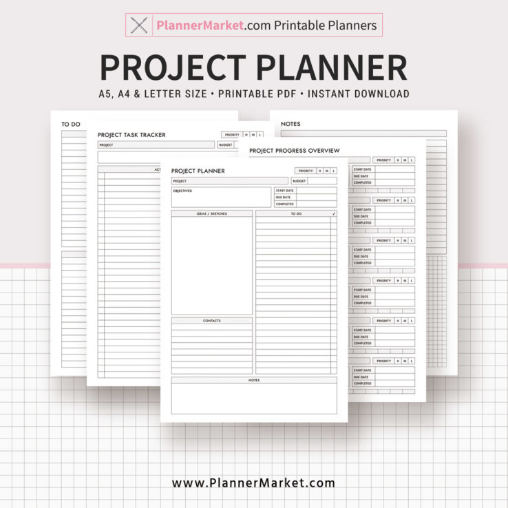 Project Planner, Productivity Planner, Project Management, Project ...