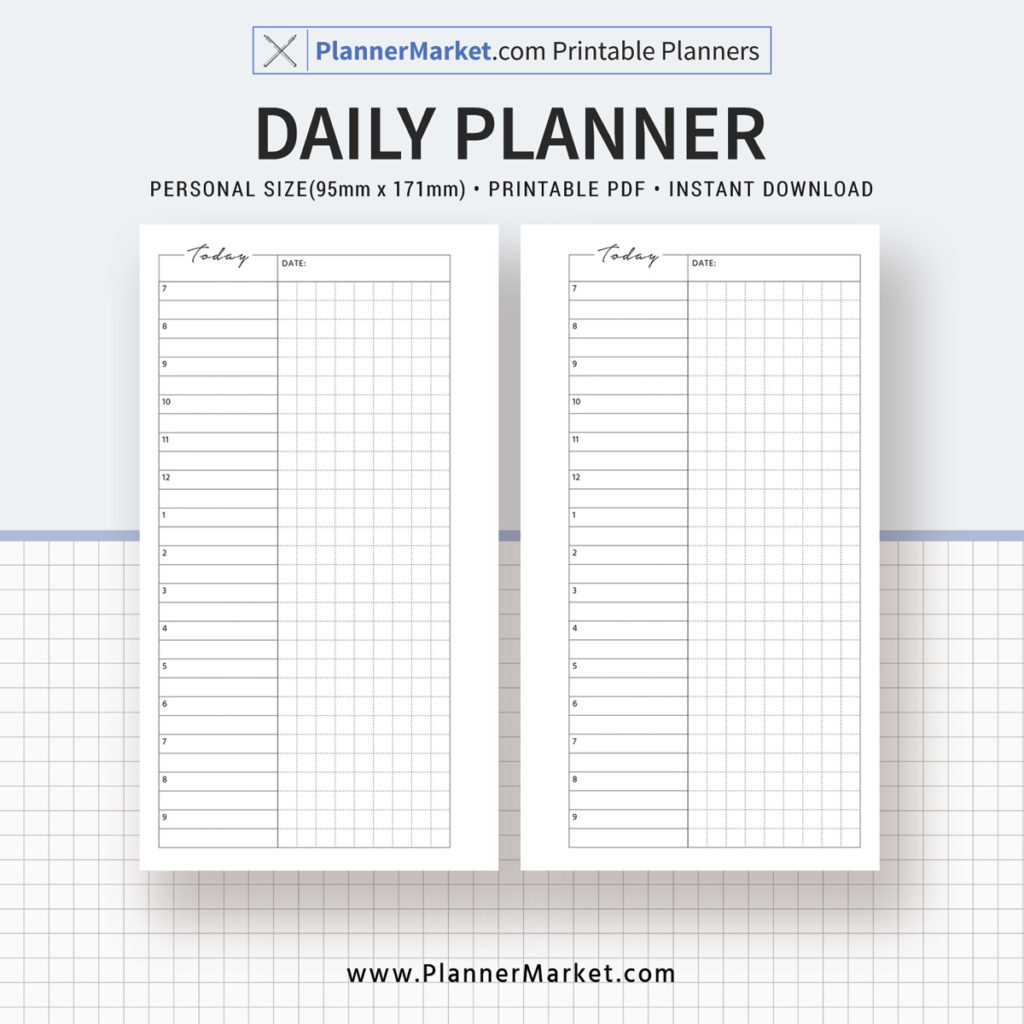 Daily Planner, Daily Schedule, Daily Organizer, Personal Size ...
