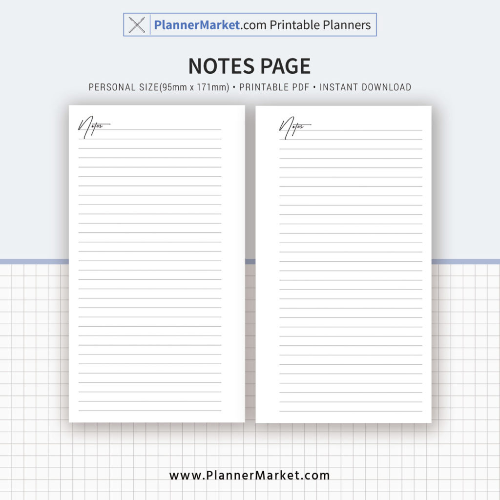 Notes Pages, Notebook Pages, Notes Template,Notes Planner, Personal ...